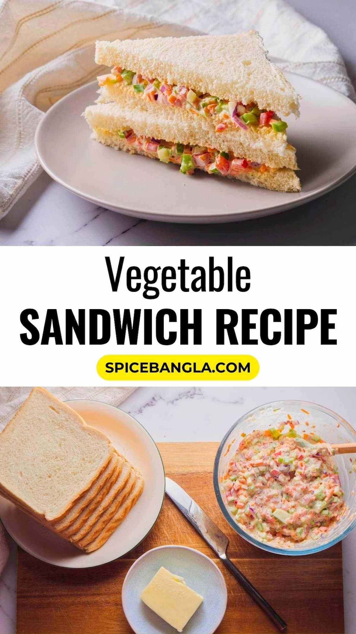 Easy & Delicious Veggie Sandwich Recipe | Vegetable Sandwich Recipe
